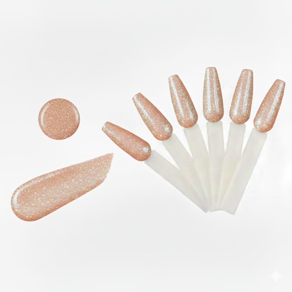 Peachy Sheen Swatch | See the Real Metallic Gold-Peach Color – Glazeme