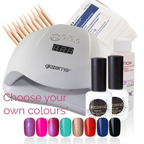 GlazeMe Premium Starter Kit 8 Colours + LED UV Lamp – Glazeme